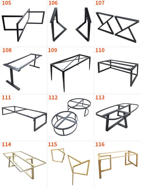 Custom wrought iron table leg brackets, various styles, table legs ...