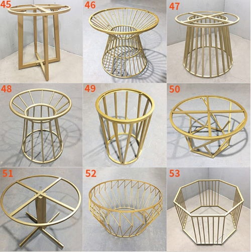 Custom wrought iron table leg brackets, various styles, table legs ...