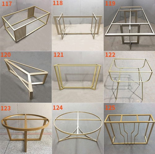 Custom wrought iron table leg brackets, various styles, table legs ...