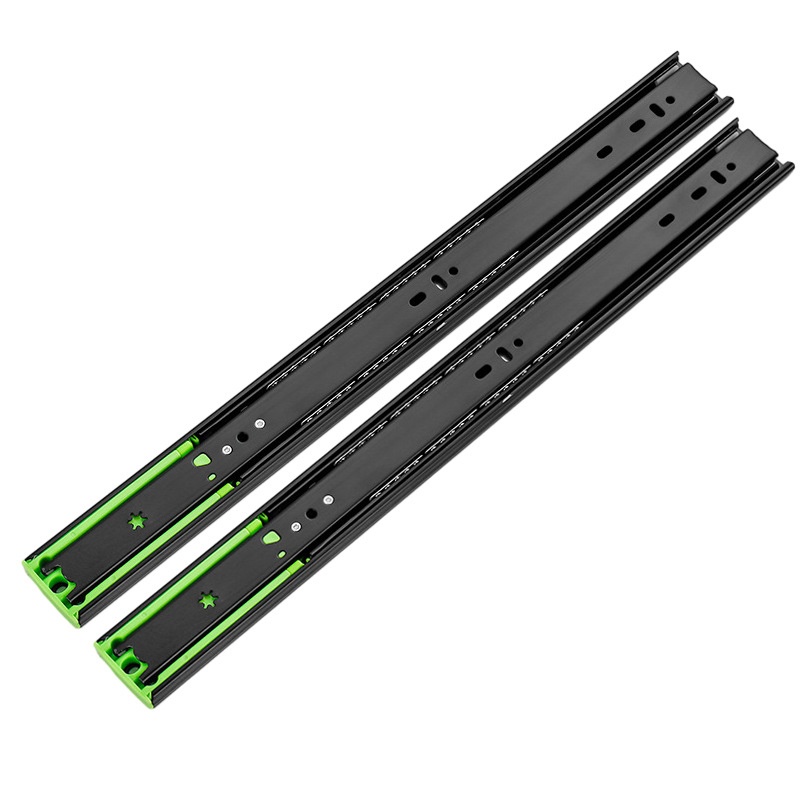 Drawer slide rail track three-section rail damped cushioned ball closet ...