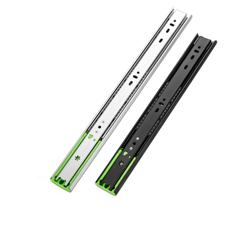 45mm wide drawer slide track three-section rail damped cushioning ball ...