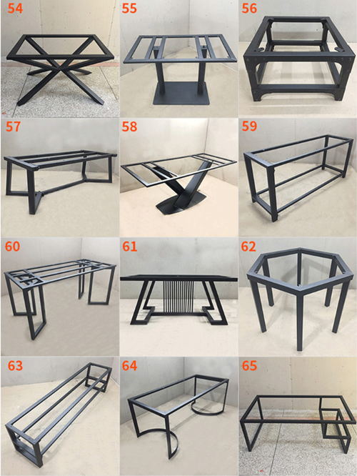 Custom wrought iron table leg brackets, various styles, table legs ...